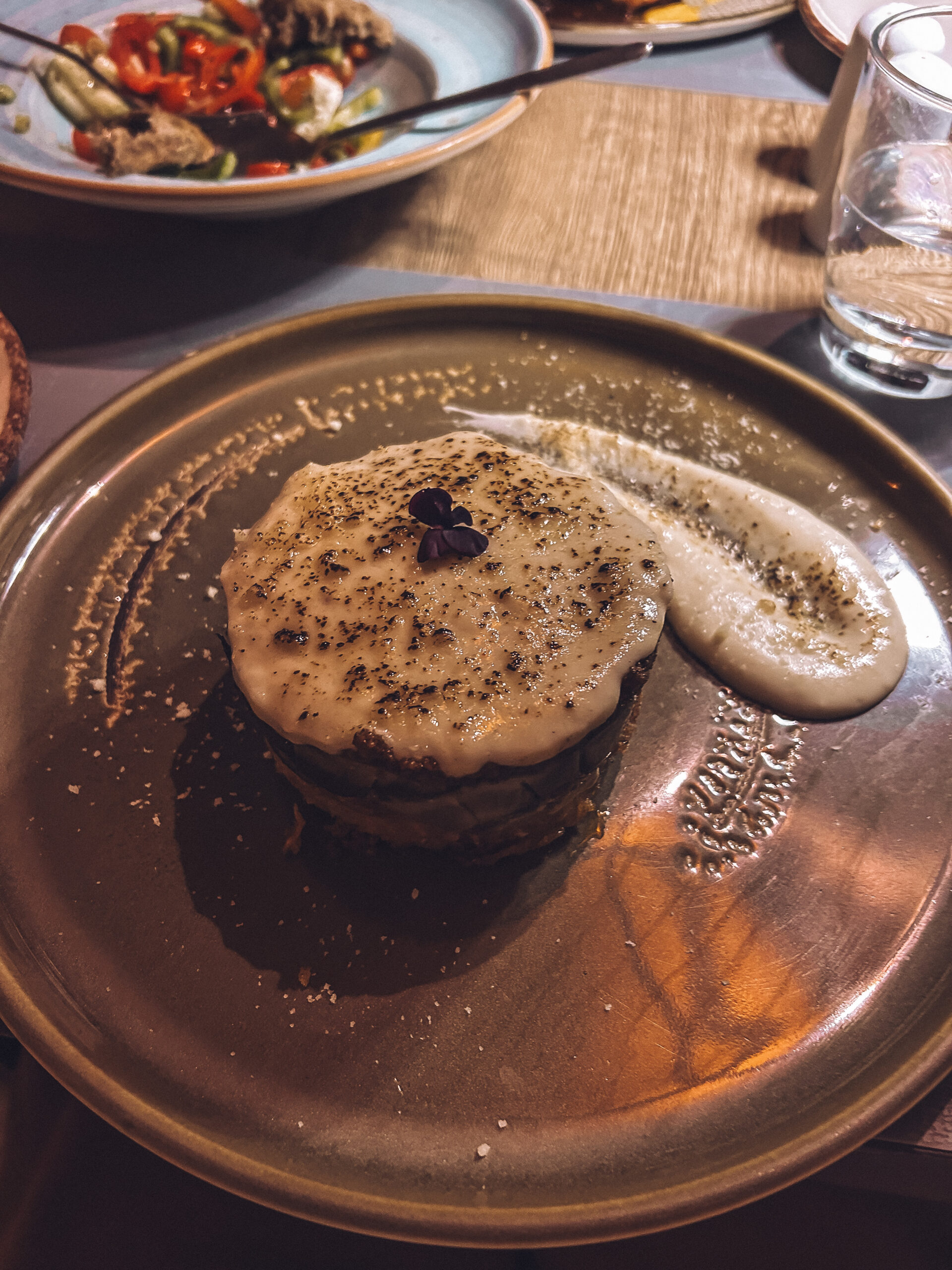 Eating at Pelekanos Santorini - Amy Morgan & Co